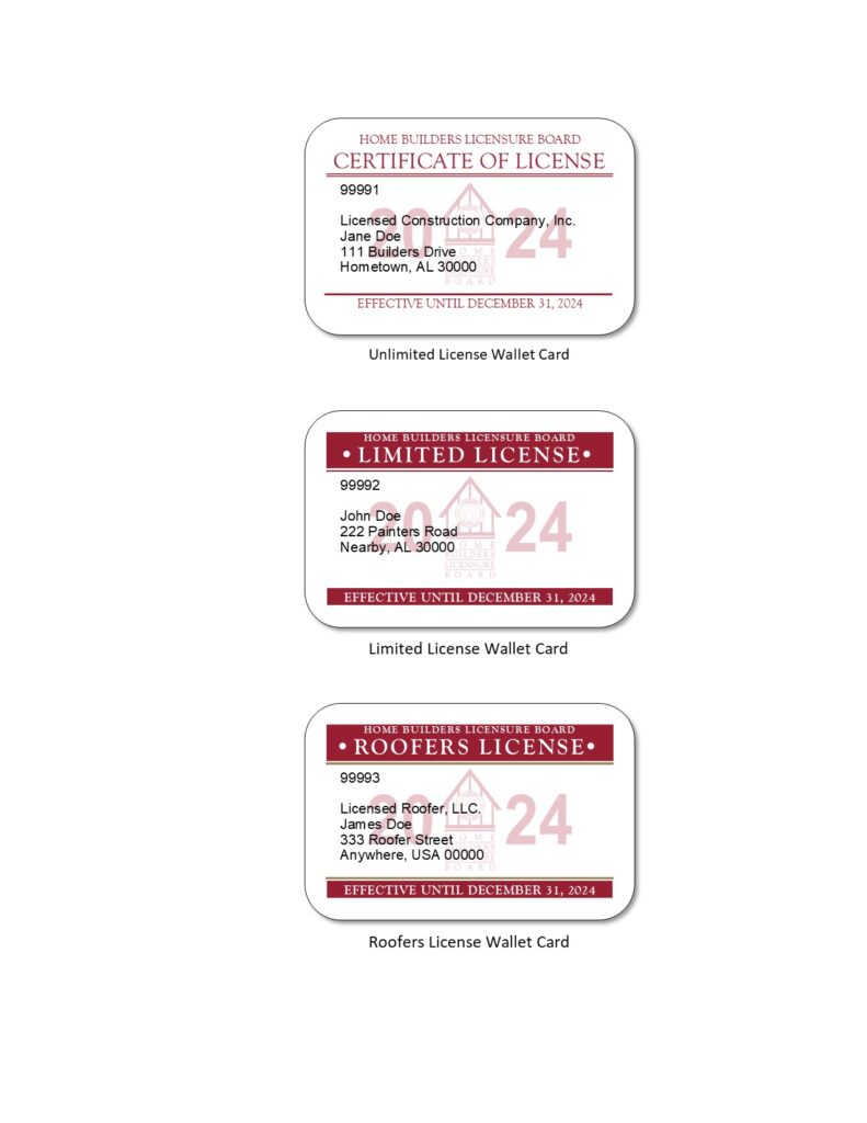 TYPES OF HOME BUILDERS LICENSES – Home Builders Licensure Board